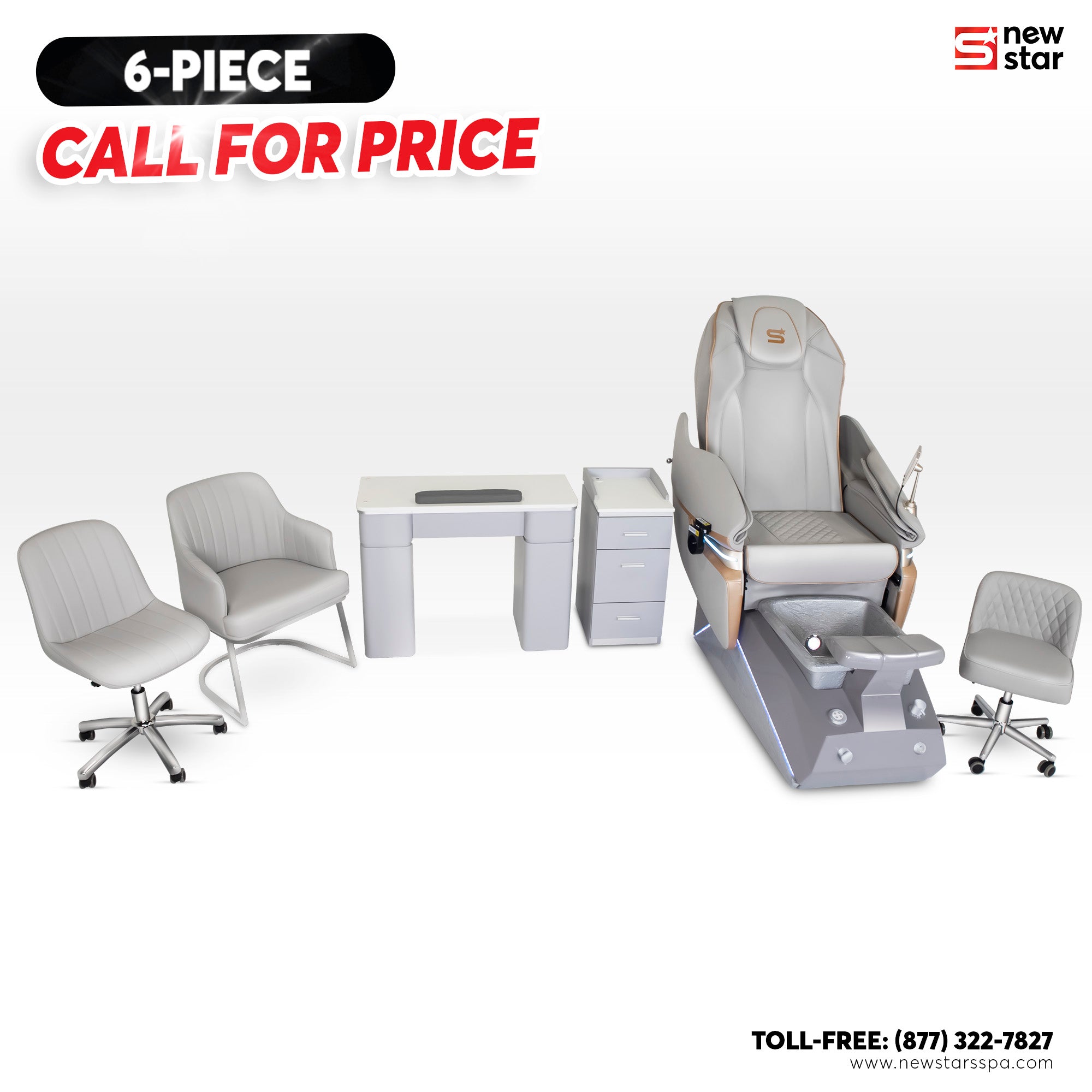 6-piece Package (Remi Gray) – New Star Salon Furniture