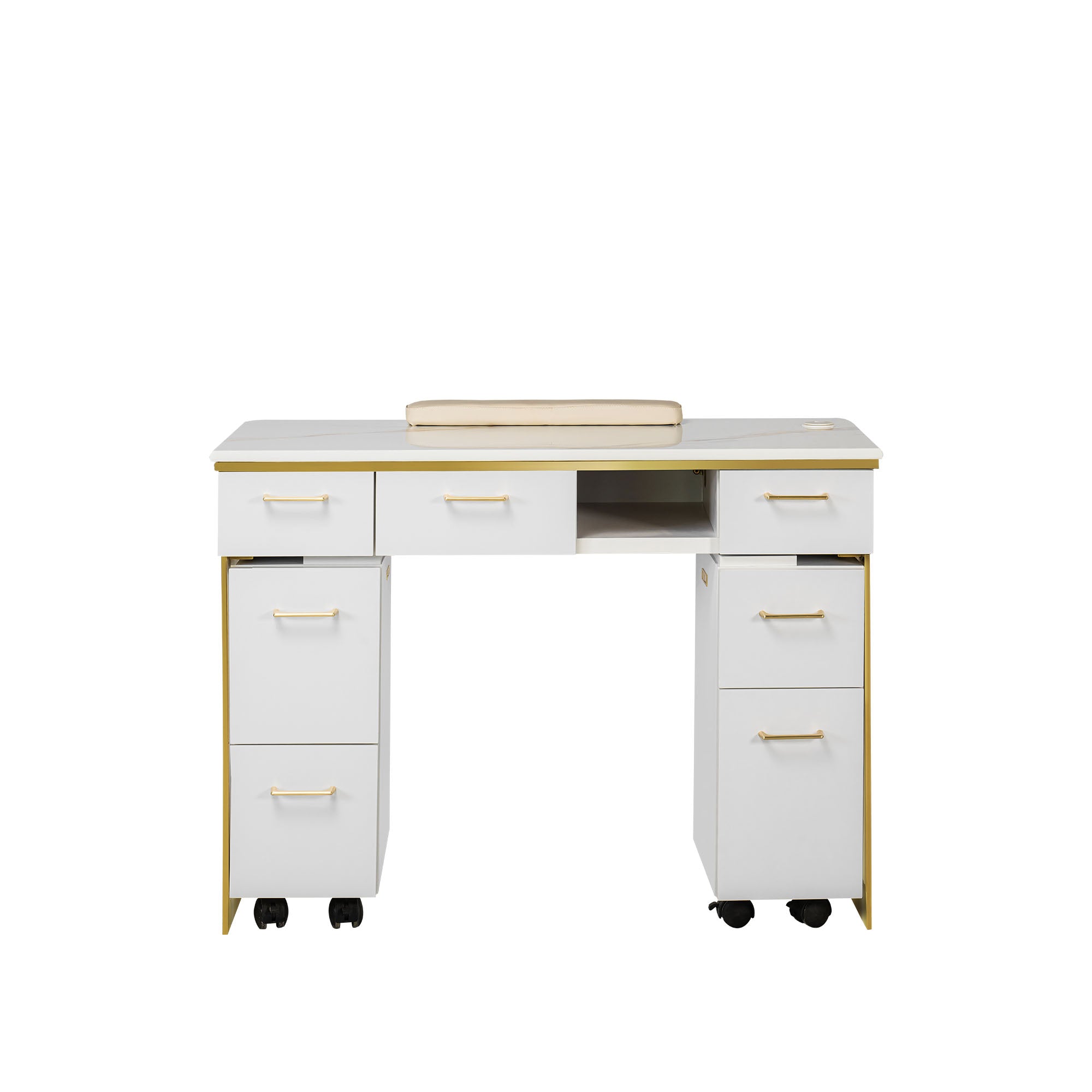 Luna Nail Table - Include 2 Cabinet – New Star Salon Furniture